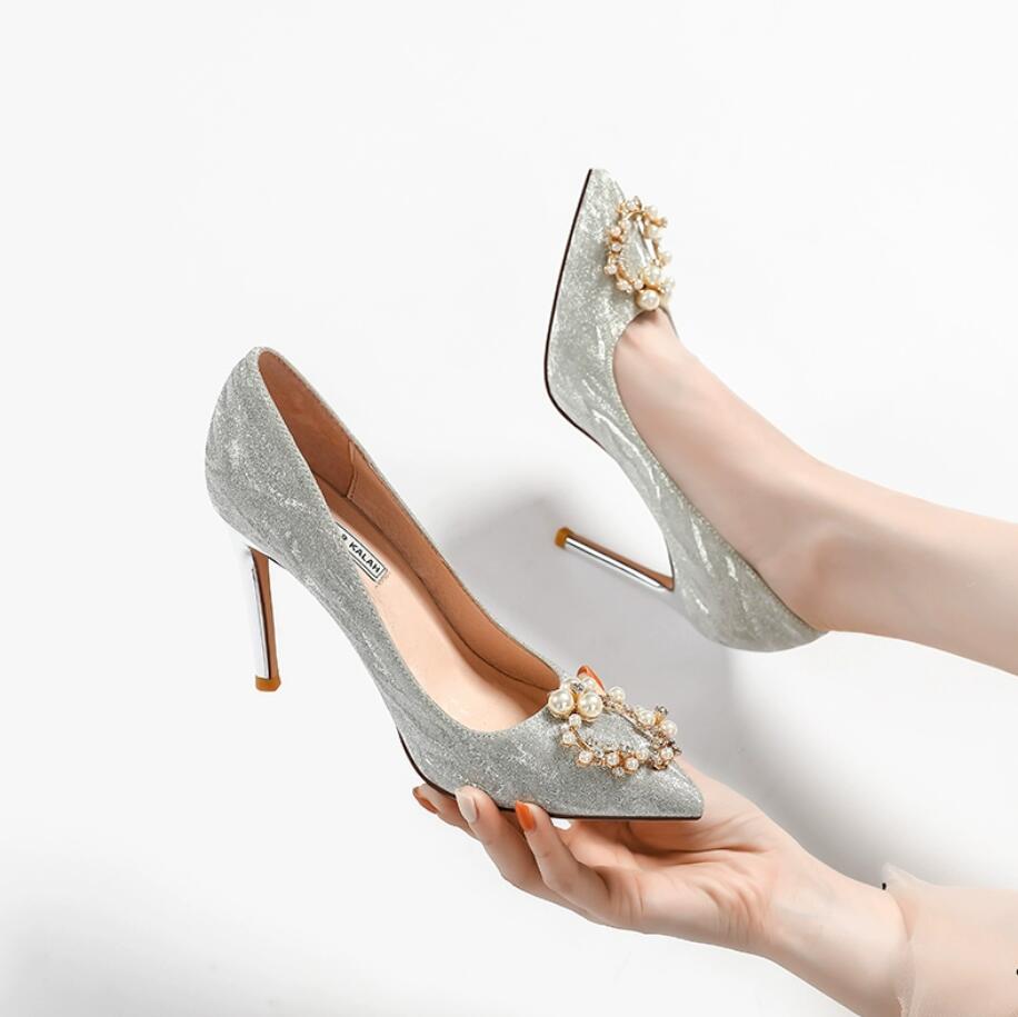 Glitter Dress Heels With Petite Feet Women(3/6/8/10cm Heel) ANLE19 ...