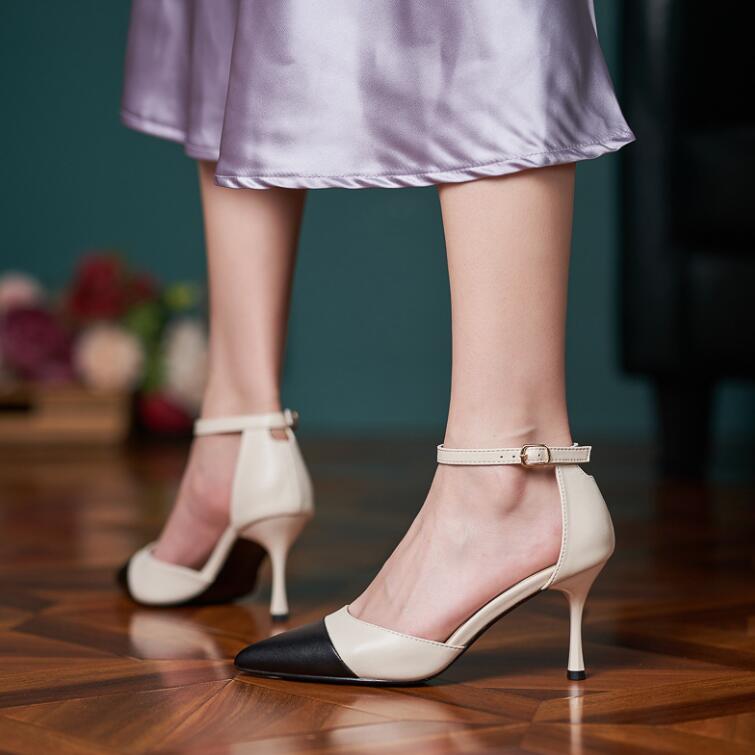 Petite Feet Ankle Strap Heels With Toe Cap ES125 - AstarShoes