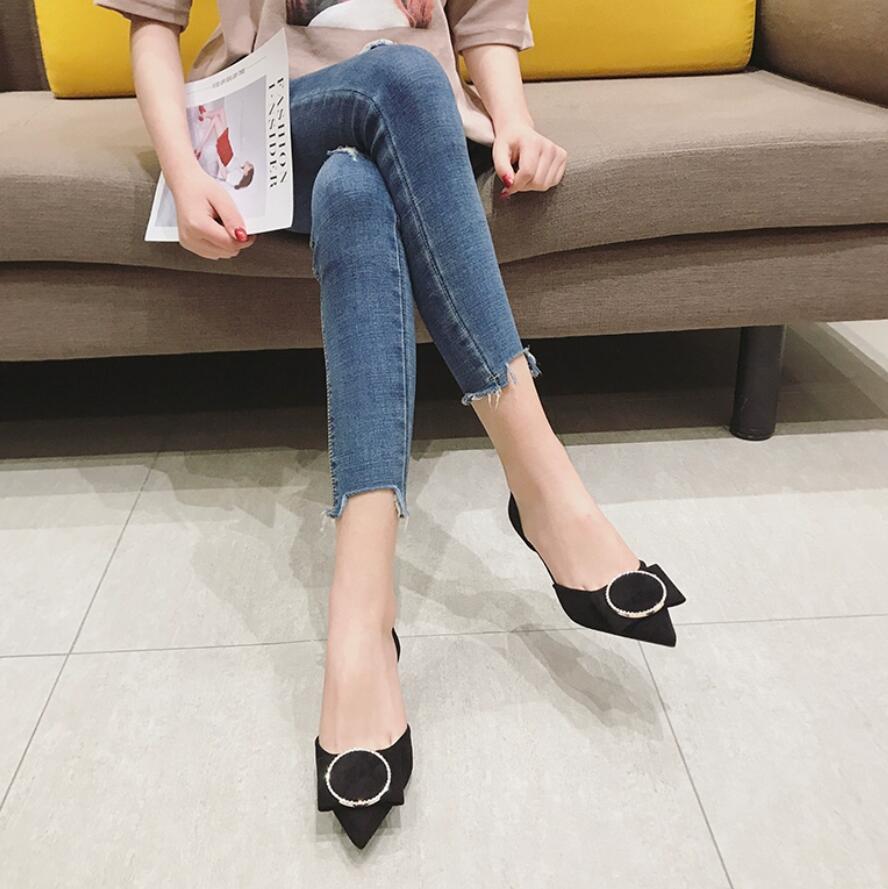 Petite Feet Ladies Pointy Suede Mid Heels MS180 - AstarShoes