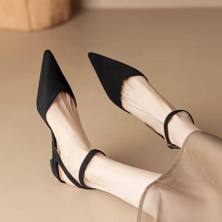 Petite Pointy Ankle Strap Flat Sandal Shoes FS93 - AstarShoes