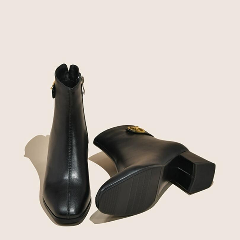 Ladies Petite Size 2 Ankle Strap Short Boots MS161 - AstarShoes