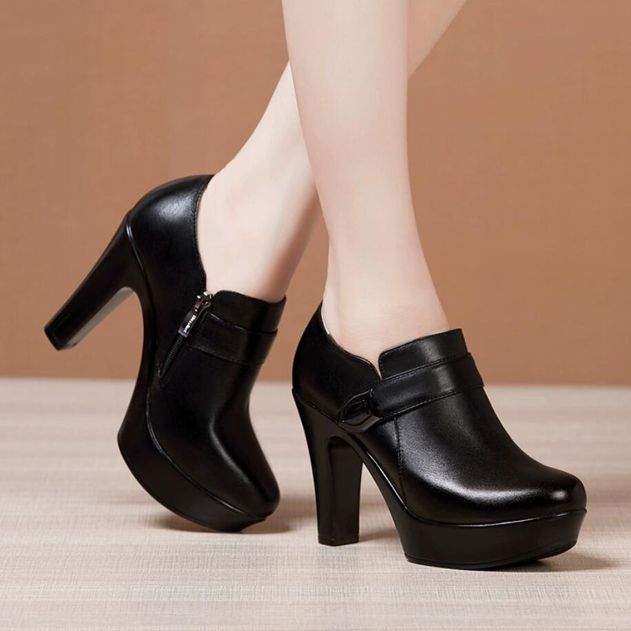 Petite Size 2 Platform Chunky Heel Platform Booties DS77 - AstarShoes