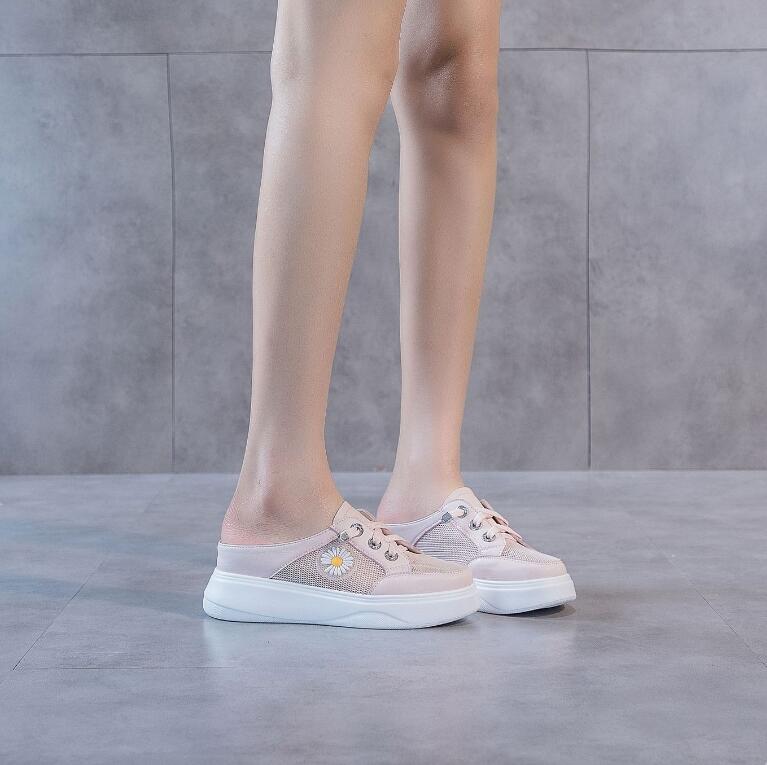 Petite Size Lace Mesh Slip On Casual Shoes MS165 - AstarShoes