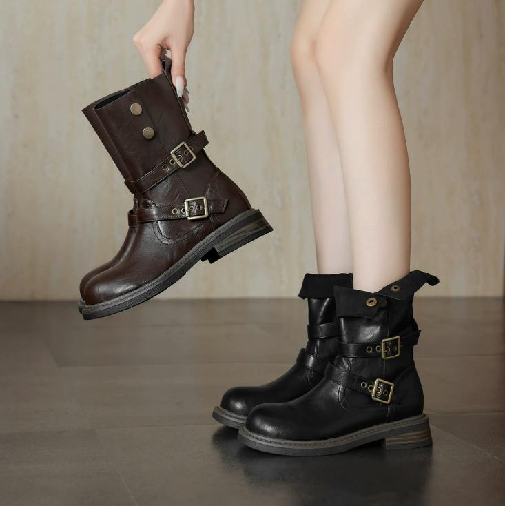 Small Feet Block Heel Western Short Boots FS306 - AstarShoes