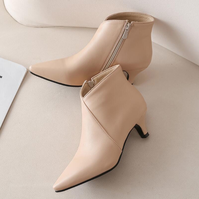 Small Feet Girls Pointy Heeled Side Zipper Boots AP71 - AstarShoes