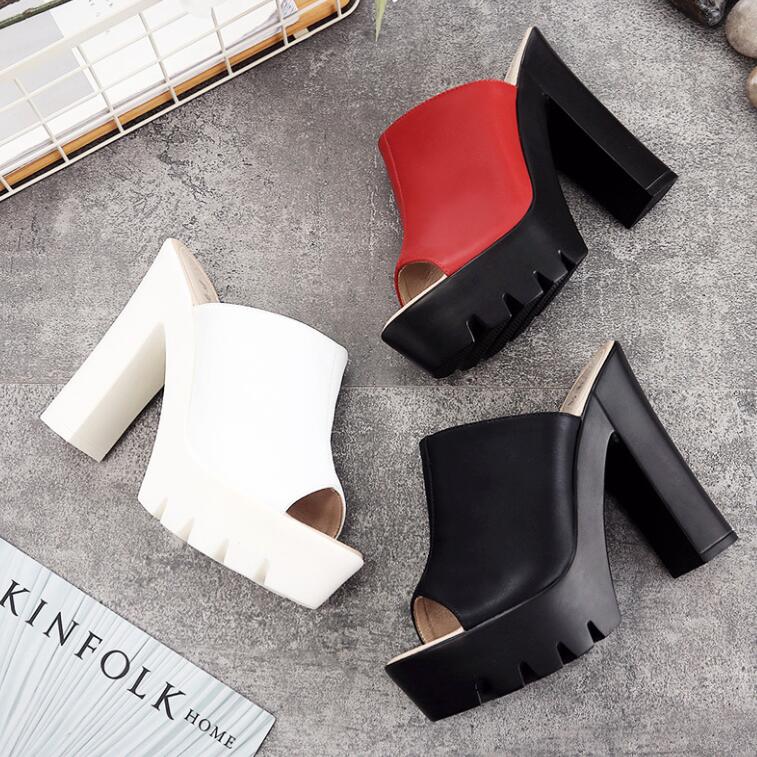 Small Feet Peep Platform Chunky High Heel Sandals MS89 - AstarShoes