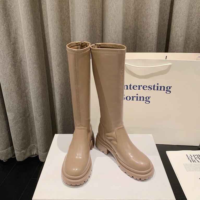 Small Feet Women's Block Heel Mid Calf Long Boots MS257 - AstarShoes