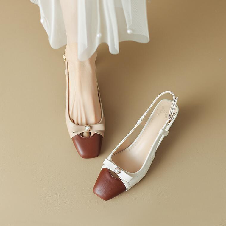 Small Feet Women's Block Heel Slingback Sandals MS122 - AstarShoes