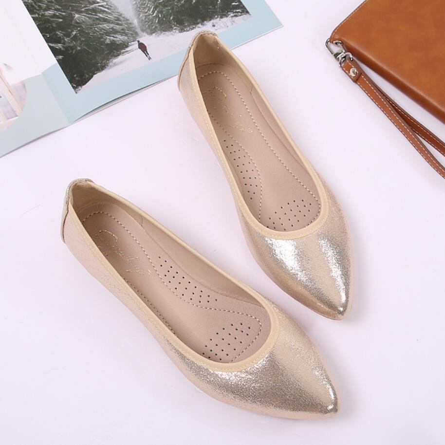 Small Feet Women's Metallic Leather Flat Shoes ES113 - AstarShoes