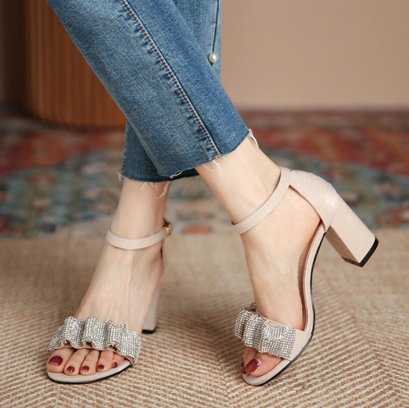 Small Feet Women's Size 1 Rhinestone Strap Chunky Heel Shoes MS266 ...