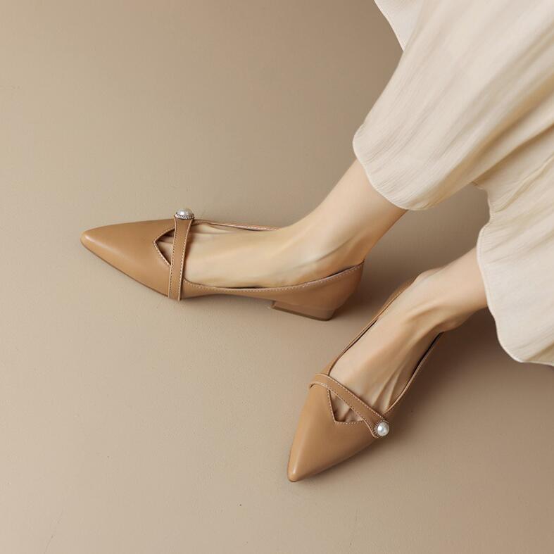 Small Size Block Low Heels For Women MS129 - AstarShoes