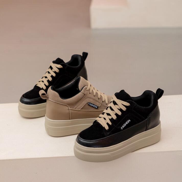 Small Size Thicksole Suede Leather Booties AP109 - AstarShoes