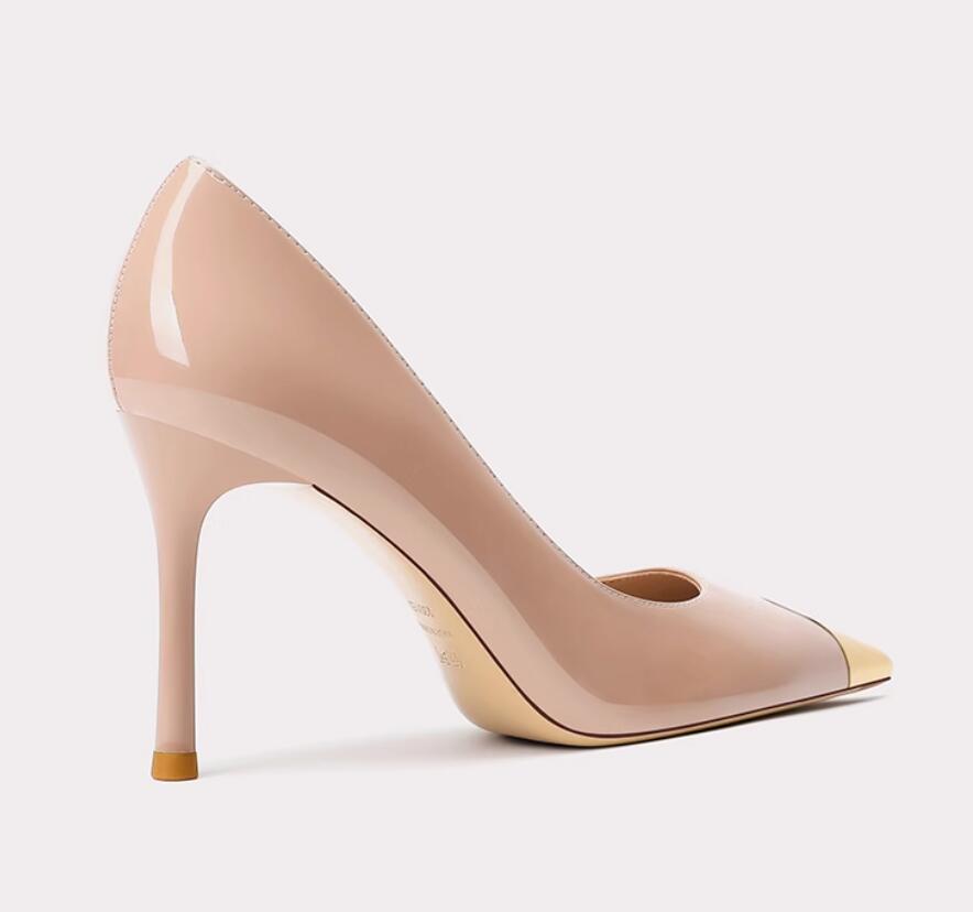 Women's Petite Patent Heels With Toe Cap TS17 - AstarShoes