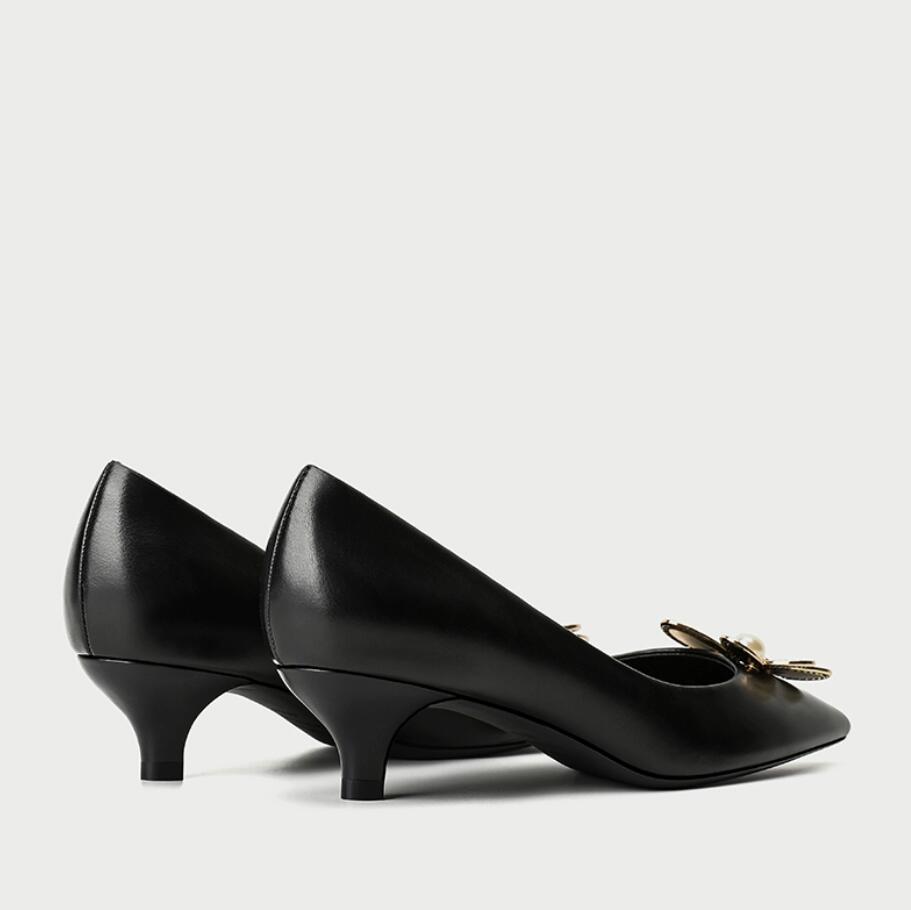 Women's Small Size Pointy Leather Low Heel Shoes MS283 - AstarShoes