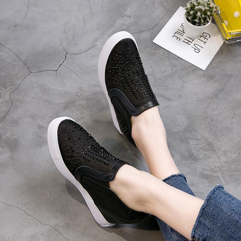 Lace Mesh Rhinestone Upper Casual Shoes GS323 - AstarShoes