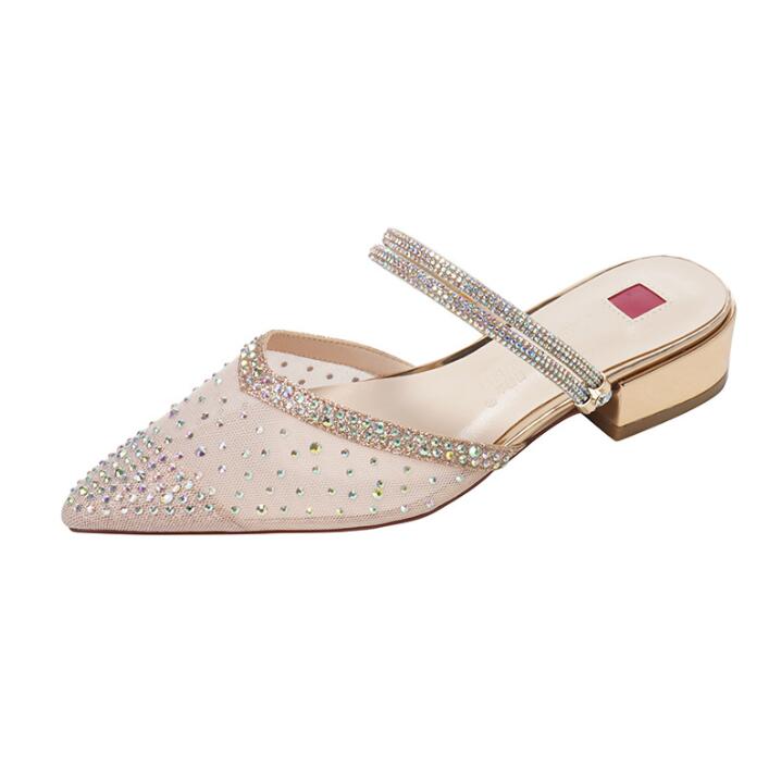 Lace Mesh Slip On Sandals GS249 - AstarShoes