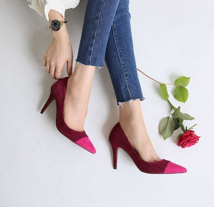 Ladies Small Size Cap Toe Heel Pumps SS62 - AstarShoes