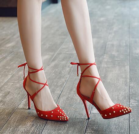 Ladies Small Size Lace Up High Heels Pumps SS85 - AstarShoes