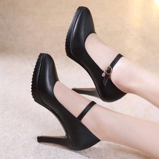 Ladies Small Size Mary Jane High Heel Pumps SS80 - AstarShoes