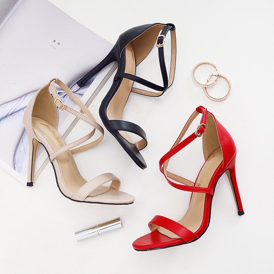 Petite Size 1-5 Cross Strap Heeled Sandals GS100 - AstarShoes