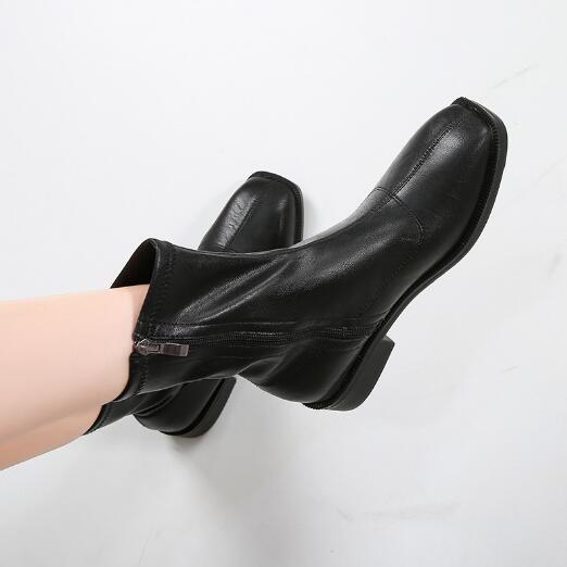 Petite Square Toe Short Boots GS227 - AstarShoes