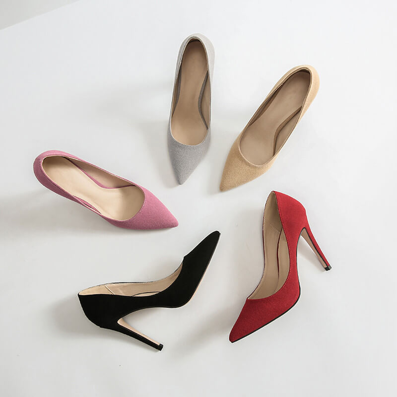 Petite Small Suede Leather Heels CHRISS - AstarShoes
