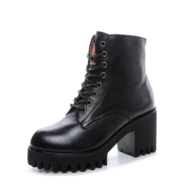 Petite Size Leather Martin Boots For Women AP180 - AstarShoes