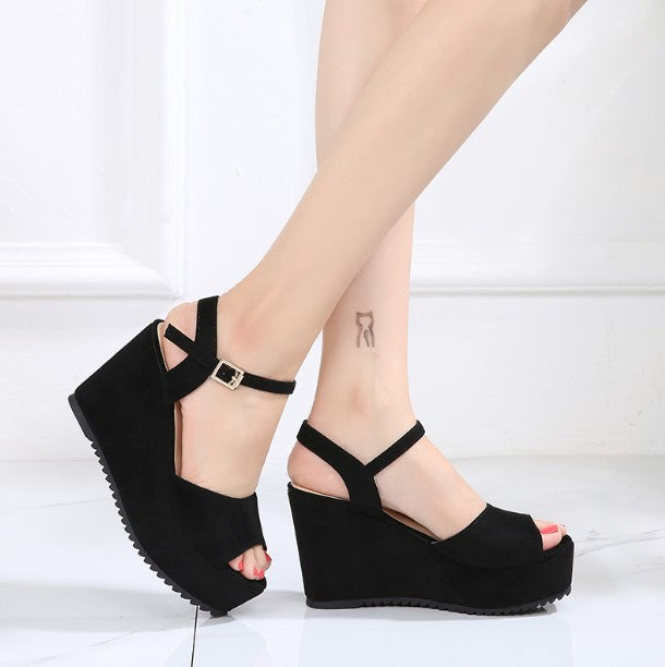 Petite Peep Wedge Shoes For Small Feet Ladies SS255 - AstarShoes