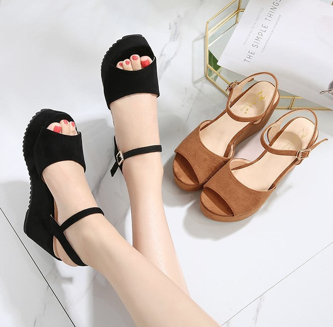Petite Peep Wedge Shoes For Small Feet Ladies SS255 - AstarShoes