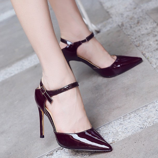 Slingback Patent Heels For Small Feet BS318 - AstarShoes