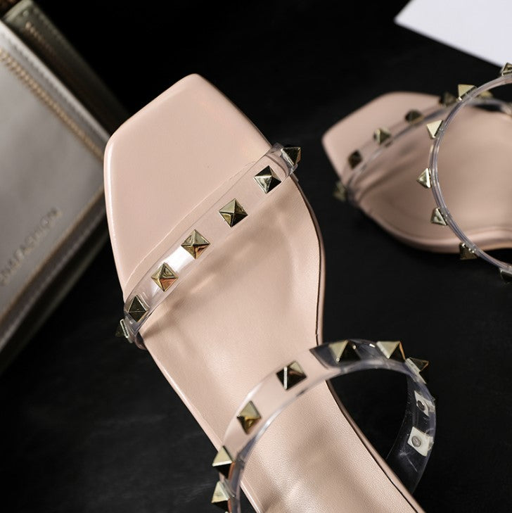Small Feet Clear Rockstud Heels GS103 - AstarShoes