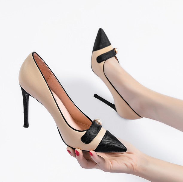 Small Feet Ladies Pointy Leather Heels DS178 - AstarShoes