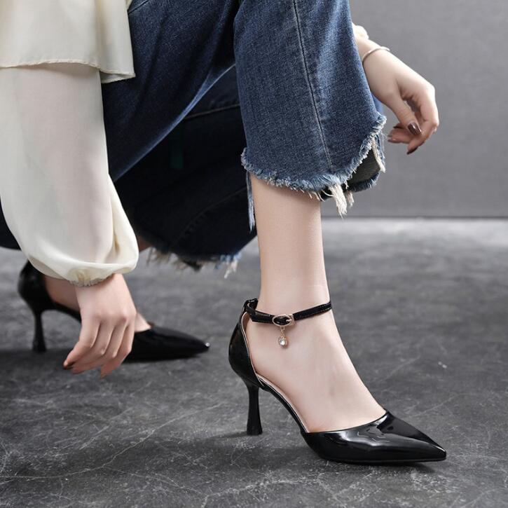 Small Feet Size 1 Ankle Strap Patent Heels GS358 - AstarShoes