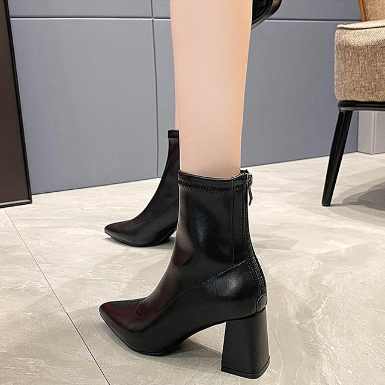 Small Size Pointed Sexy Heeled Short Boots AS50 - AstarShoes