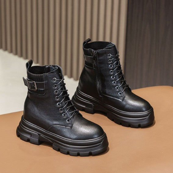 Small Size Side Zipper Short Boots BS52 - AstarShoes