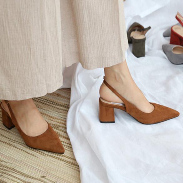 Small Size Slingback Mid Heels BS99 - AstarShoes
