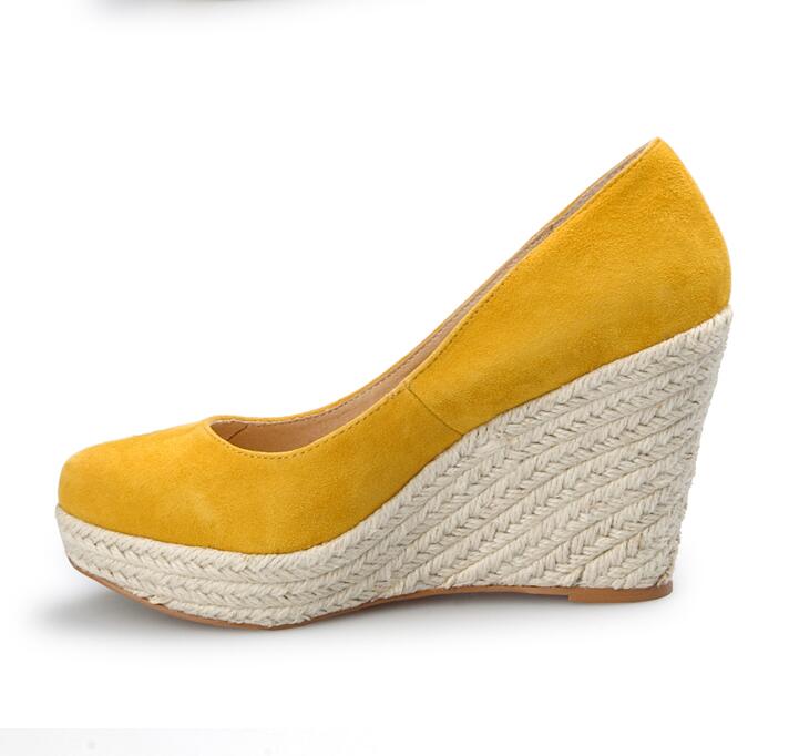 Small Size Suede Wedge Heels GS314 - AstarShoes
