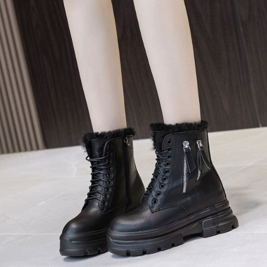 Small Size Thicksole Short Boots BS35 - AstarShoes