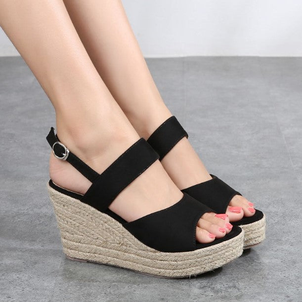 Small Feet Ladies Summer Peep Wedge Sandals SS118 - AstarShoes