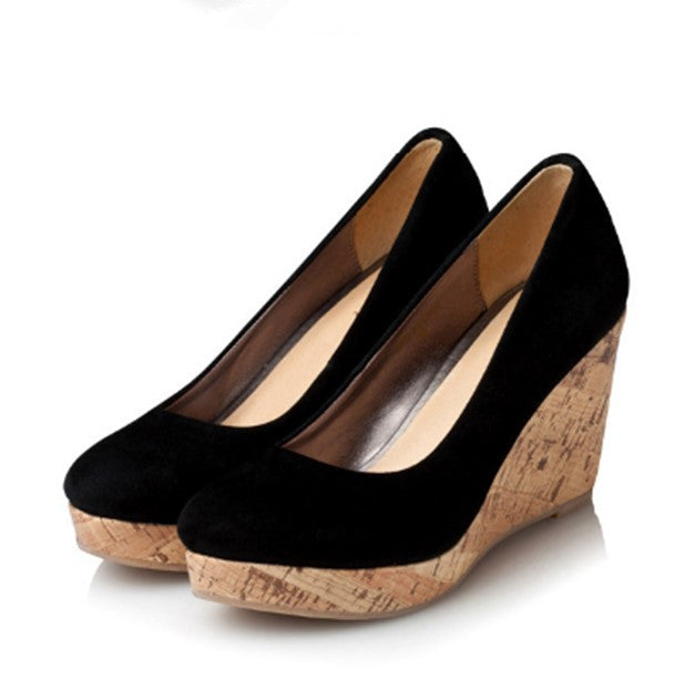 Small Size Suede Wedge Heels AP25 - AstarShoes