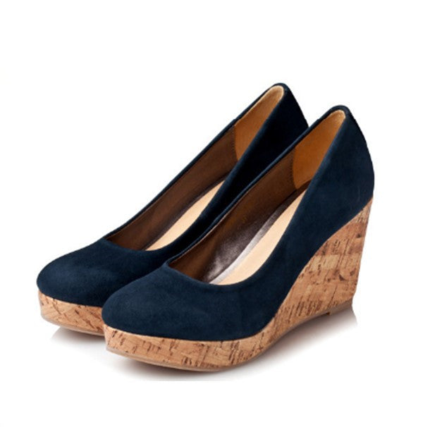 Small Size Suede Wedge Heels AP25 - AstarShoes
