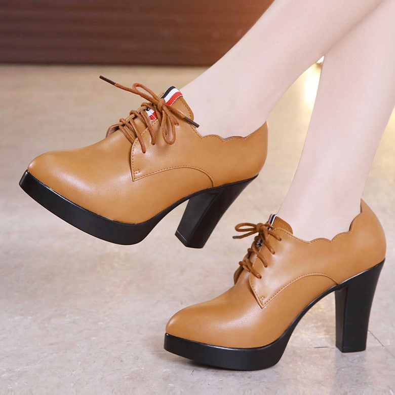 Women's Small Size Lace Up Booties DS392 - AstarShoes