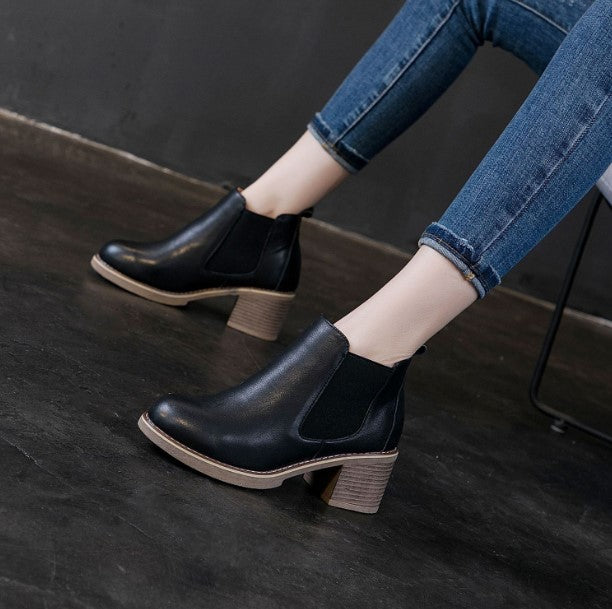 Women's Small Size Leather Ankle Booties AP56 - AstarShoes