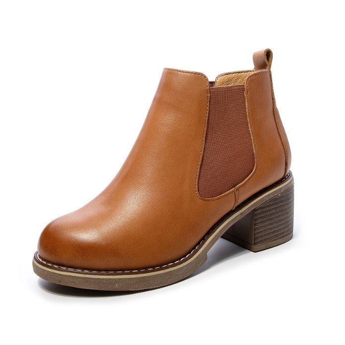 Women's Small Size Leather Ankle Booties AP56 - AstarShoes